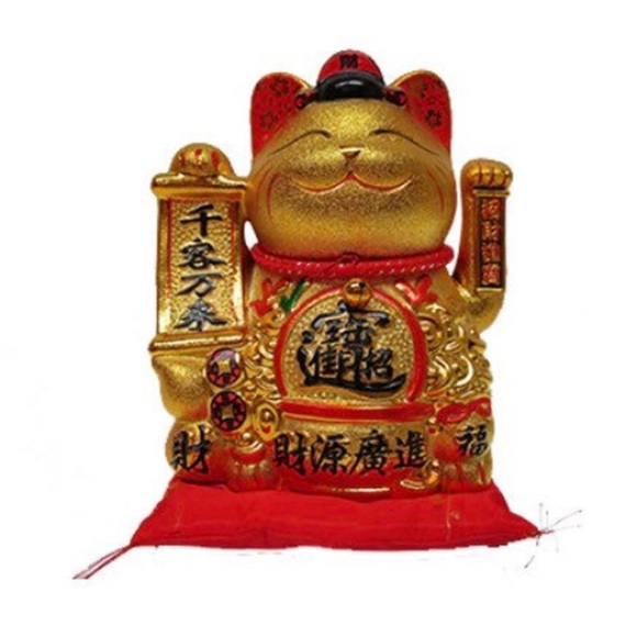 Accents | Gold Lucky Money Cat Maneki Neko Yakushi Mino Waving Hand ...